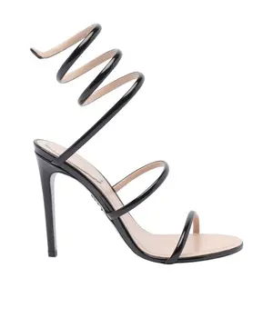 Rene Caovilla Cleo Spiral Strap Stiletto Sandals - Black