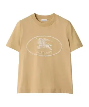 Burberry Burberry Embroidered Crewneck T-Shirt Flax