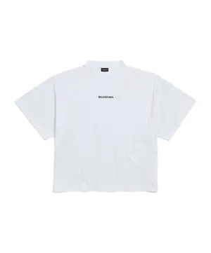 Balenciaga Logo Embroidered Mockneck T-shirt