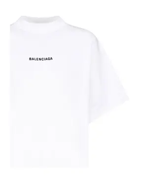 Balenciaga Logo Embroidered Mockneck T-shirt