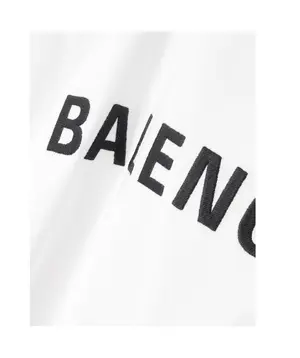 Balenciaga Logo Embroidered Mockneck T-shirt