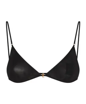 Saint Laurent Cassandre Triangle Bra - Black