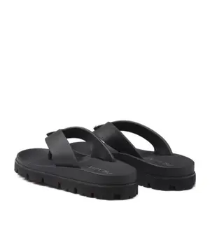 Prada Rubber Thong Sandals With Enamel Logo