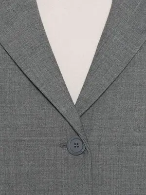 SEMICOUTURE Lapel Long-sleeved Suit Jacket - Gray