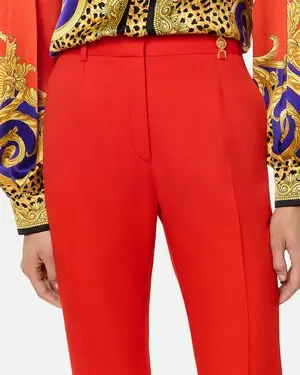 Versace Tailored Flare Trousers With Medusa '95 Hardware - Red