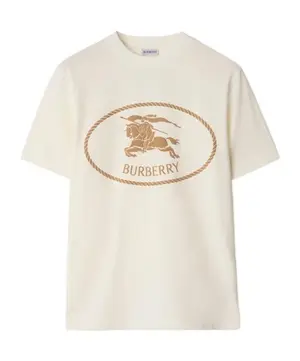 Burberry Logo Detailed Crewneck T-shirt - Chalk