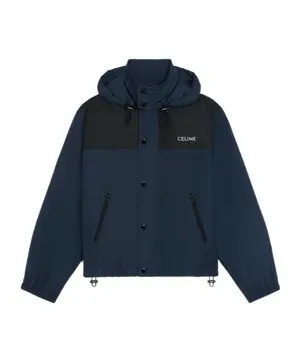 Celine Windbreaker In Nylon - Navy