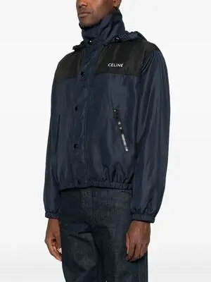 Celine Windbreaker In Nylon - Navy