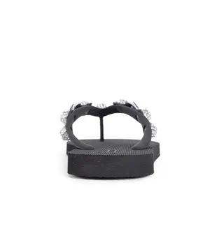 Balenciaga Cagole Embellished Thong Sandals - Black