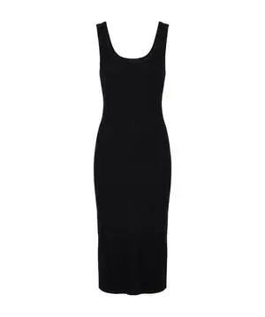 TOTEME Ribbed Sleeveless Midi Dress - Black