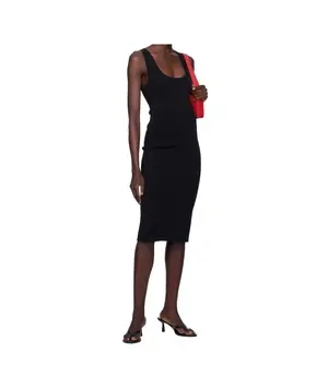 TOTEME Ribbed Sleeveless Midi Dress - Black