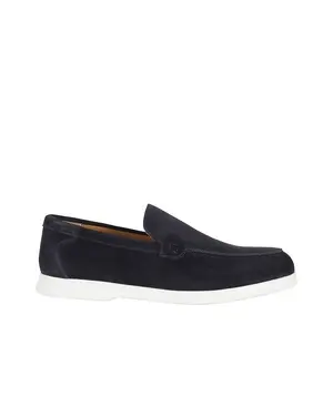 DOUCAL'S Round Toe Slip-on Loafers - Black