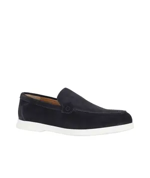 DOUCAL'S Round Toe Slip-on Loafers - Black