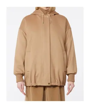 Max Mara Drawstring Long-sleeved Coat - Camel