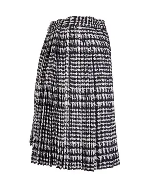 Ermanno Scervino High-waisted Pleated Houndstooth Skirt