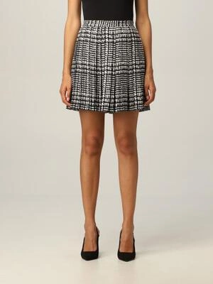 Ermanno Scervino High-waisted Pleated Houndstooth Skirt