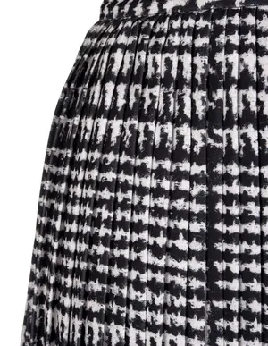 Ermanno Scervino High-waisted Pleated Houndstooth Skirt