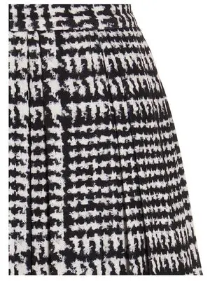 Ermanno Scervino High-waisted Pleated Houndstooth Skirt