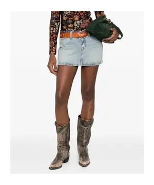 7 For All Mankind Raw Edge Hem Mini Skirt