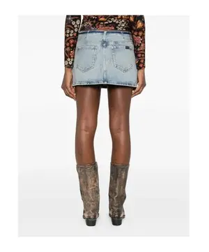 7 For All Mankind Raw Edge Hem Mini Skirt