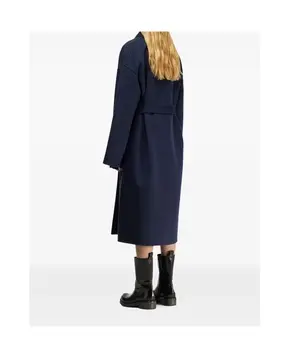 SEMICOUTURE Double Breasted Belted Coat - Midnight