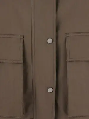 Brunello Cucinelli High Neck Jacket With Press Studs And Patch Pockets
