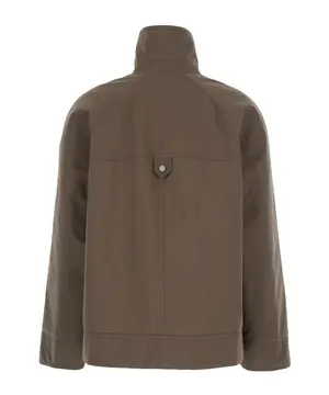 Brunello Cucinelli High Neck Jacket With Press Studs And Patch Pockets