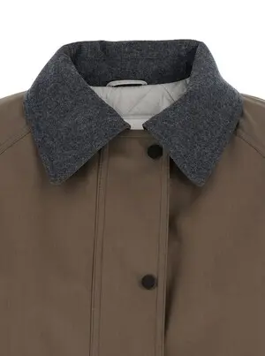 Brunello Cucinelli High Neck Jacket With Press Studs And Patch Pockets