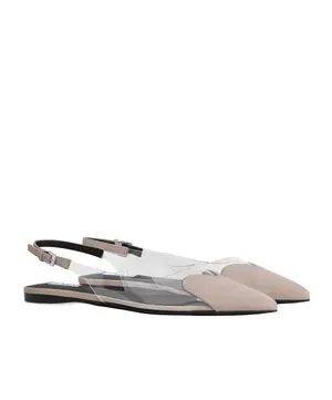Alaïa Le Coeur Suede Slingback Flats - Grege