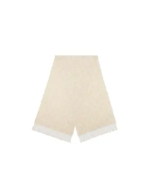 Fendi Ff Jacquard Fringed-edge Scarf - Nude