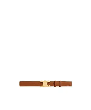 Celine Triomphe Belt In Nubuck Calfskin - Brown