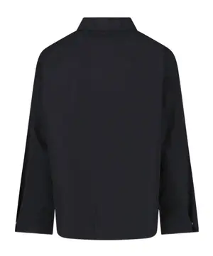 A.p.c. Logo Print Buttoned Jacket - Black