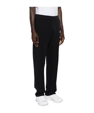 Emporio Armani Pleated Detailed Straight Leg Pants - Black