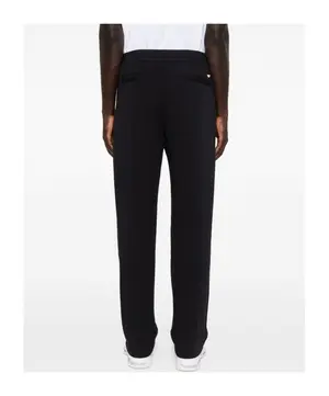 Emporio Armani Pleated Detailed Straight Leg Pants - Black