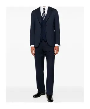 LARDINI Button Vest - Blue