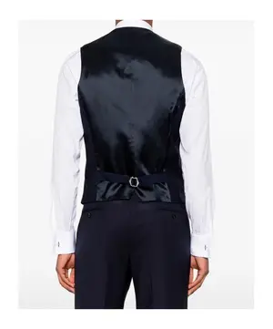 LARDINI Button Vest - Blue
