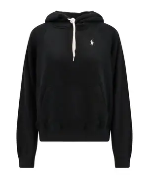 Polo Ralph Lauren Embroidered Logo Hoodie - Black