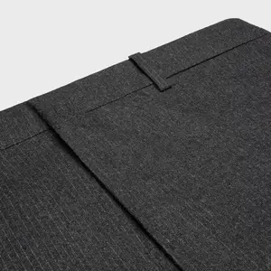 Celine Striped Wool Flannel Trousers - Grey