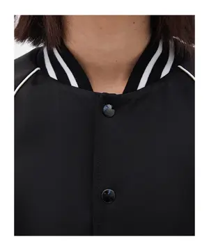 ANN DEMEULEMEESTER Slim Fit Raglan Bomber Jacket With Embroidery - Black