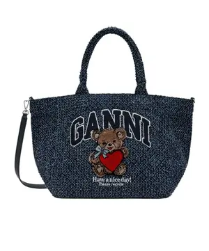 GANNI Small Bear Tote Bag - Rinse