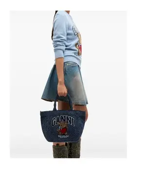 GANNI Small Bear Tote Bag - Rinse