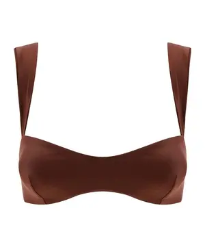 Magda Butrym Wide-strap Bikini Top - Brown