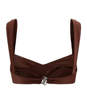 Magda Butrym Wide-strap Bikini Top - Brown