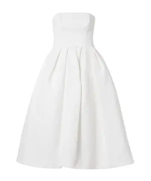Carolina Herrera Strapless Corset Midi Dress