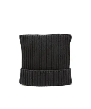 Acne Studios Ribbed Square Beanie Hat - Dark Hemp Gray