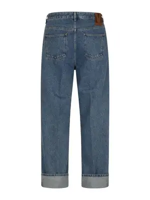 Valentino Garavani Straight Leg Jeans With Logo Patch