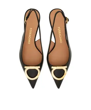 FERRAGAMO Maxi Gancini Slingback Pump - Black