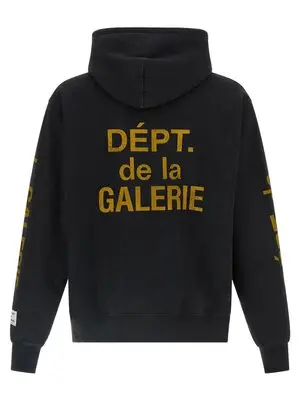 GALLERY DEPT. Long-sleeved Hooded Sweatshirt With Lettering - Black