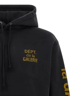 GALLERY DEPT. Long-sleeved Hooded Sweatshirt With Lettering - Black