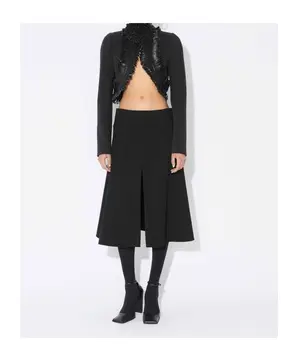 Alaïa Mid-length A-line Skirt With Front Seam Pockets - Black